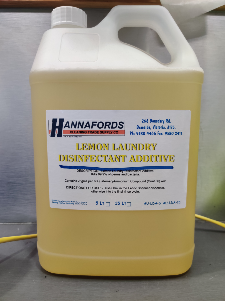 Lemon Laundry Disinfectant Additive 5lt – Hannafords Clean Supply